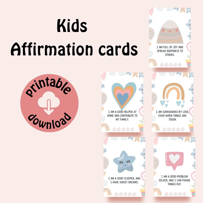 Kids Digital Affirmation Cards, Kids Affirmation Deck, Kids Daily ...