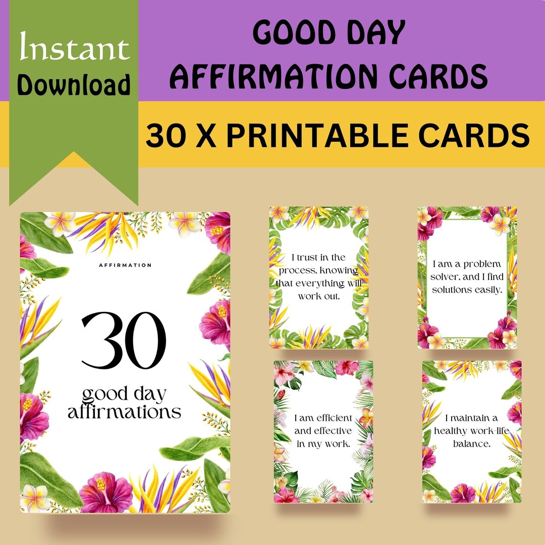 AFFIRMATION CARDS, Positive Quote Flash Cards, Affirmations Cards, Self Esteem, Anxiety, Self ...