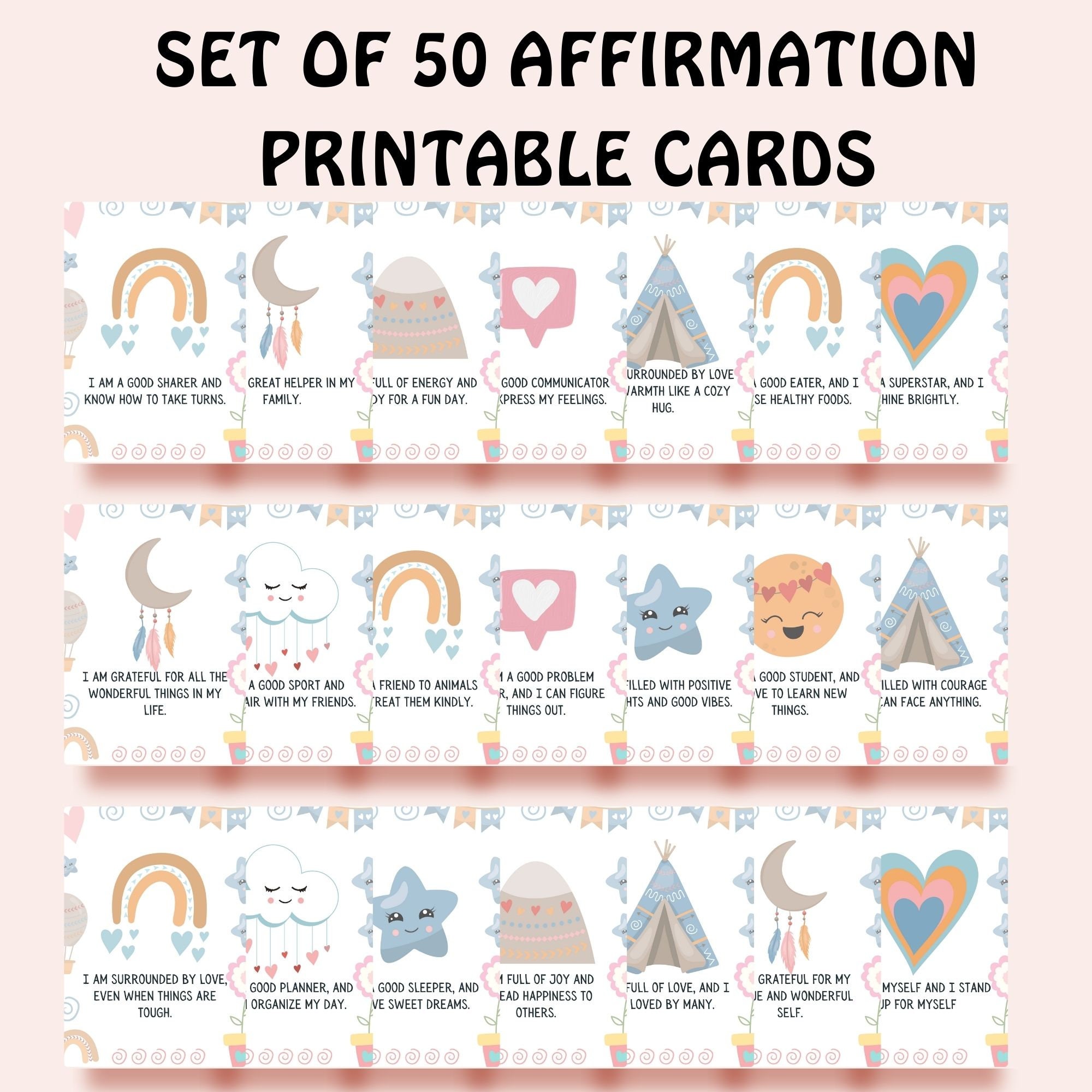 Kids Digital Affirmation Cards, Kids Affirmation Deck, Kids Daily ...