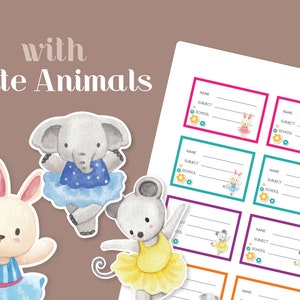 School Book Labels With Cute Animals | Back to School Printable for ...