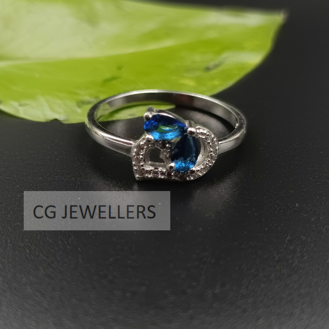 Designer Blue Topaz Ring 925 Sterling Silver Ring Blue - Etsy
