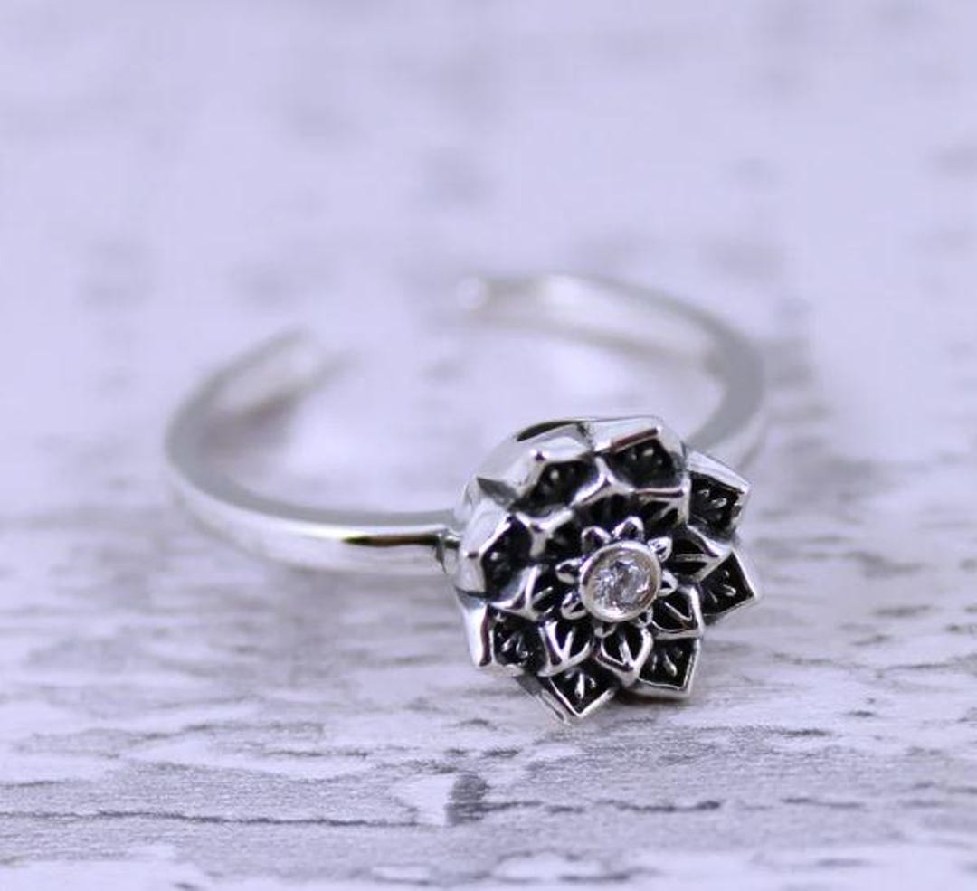 Sterling Silver Lotus Flower Cremation Memorial Keepsake Urn Ring, Bereavement Jewelry, Funeral ...