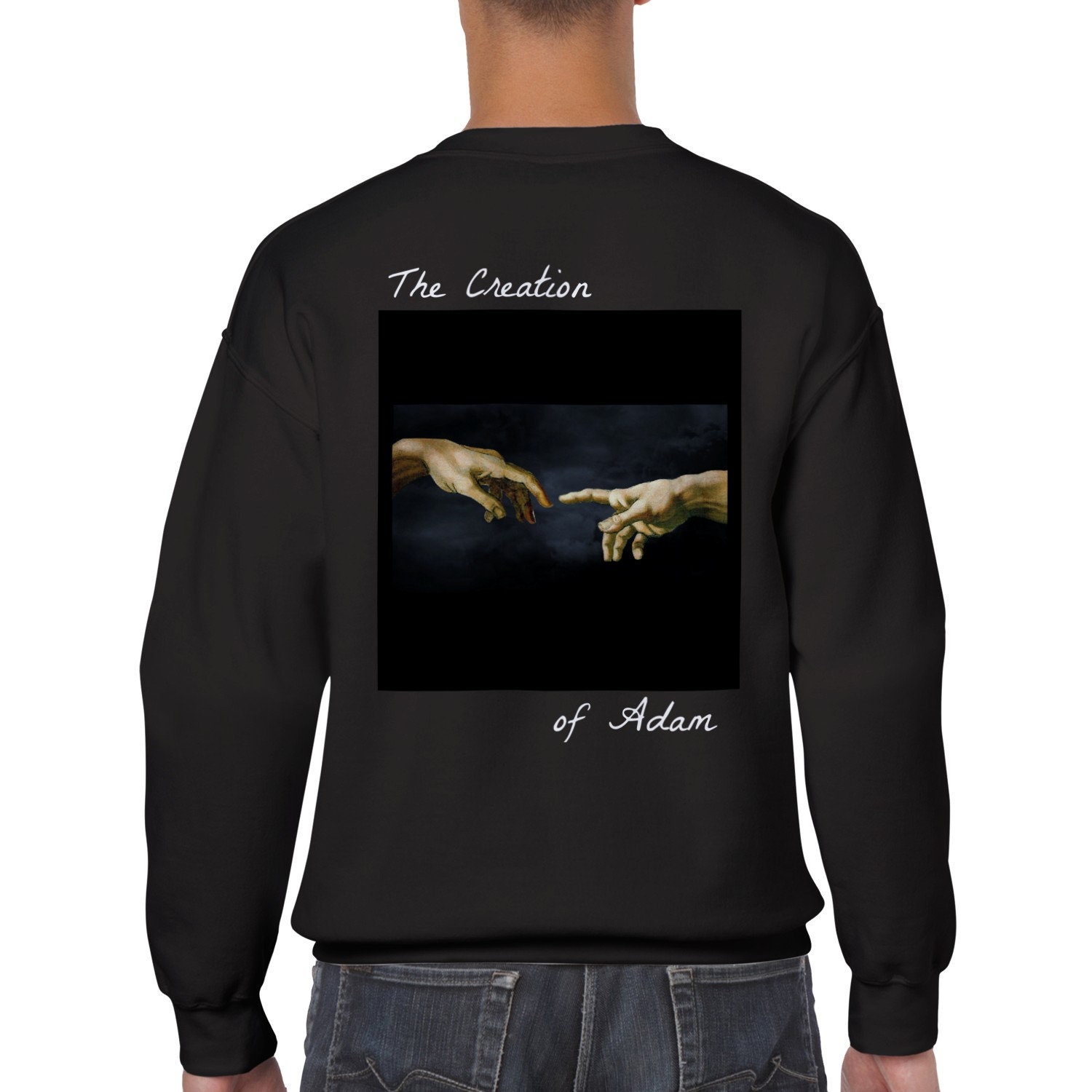 The Creation of Adam - Sweater, Black - Etsy