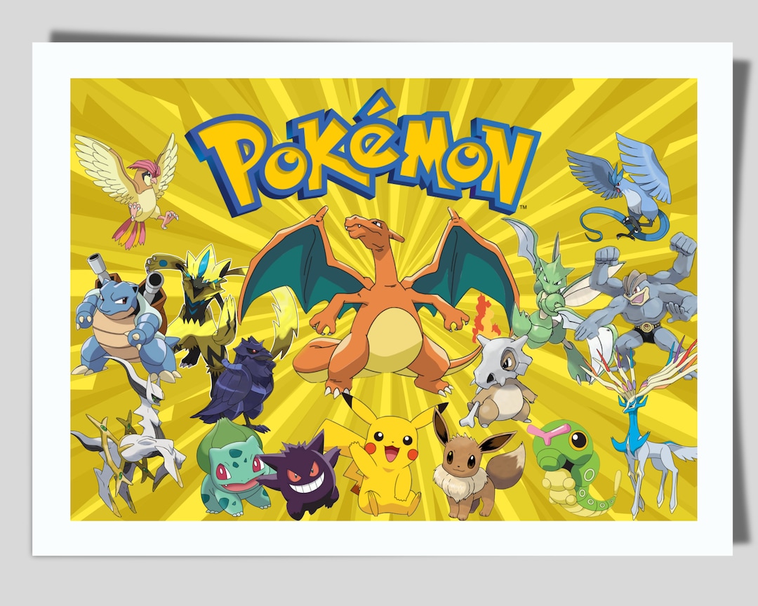 Pokemon Poster, Digital Wall Art Instant Download, Kids Room Decor ...