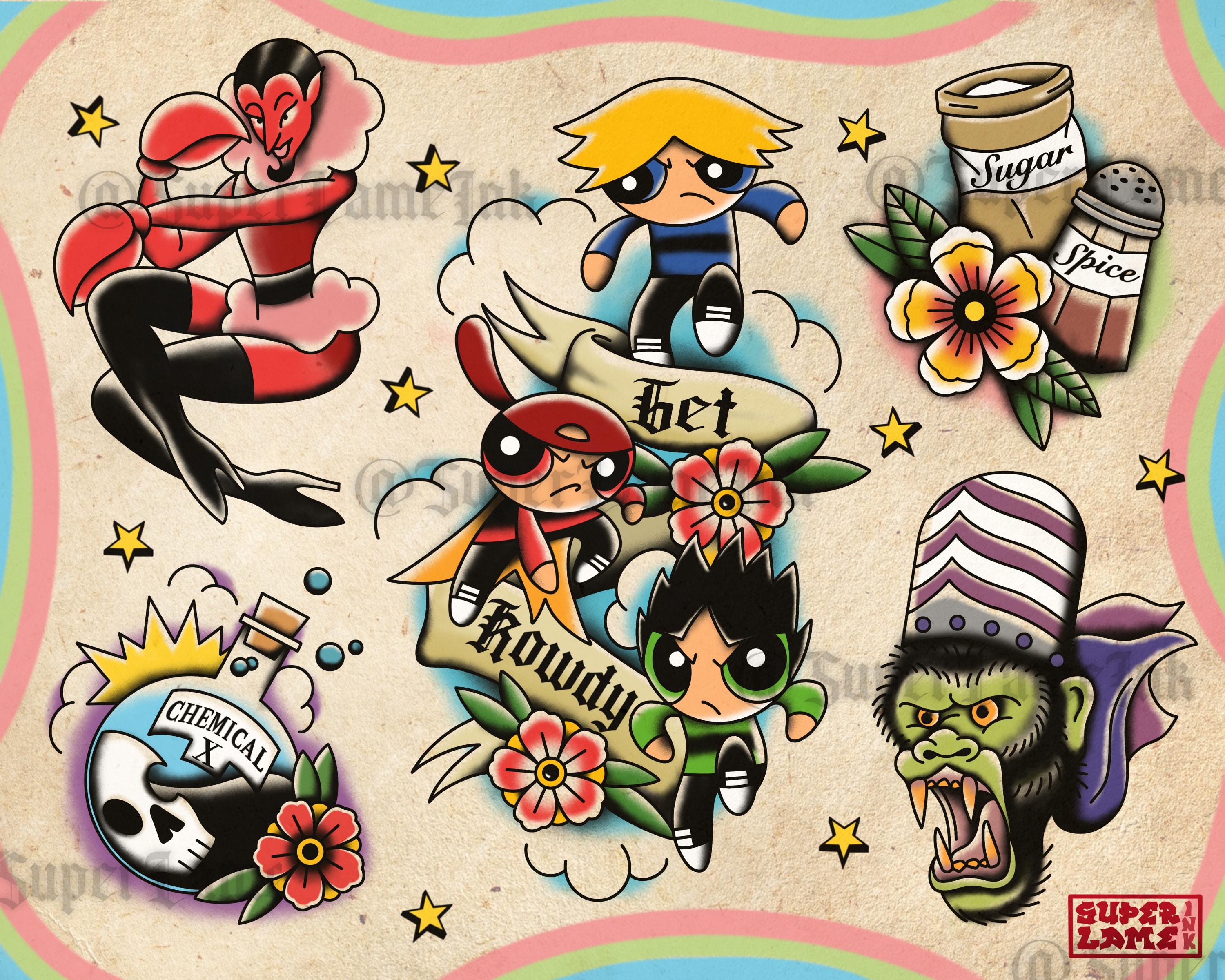 Powerpuff girls tattoos - Bronctattooaus.com
