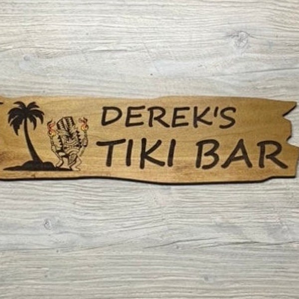Wooden Outdoor Tiki Bar Sign - Etsy