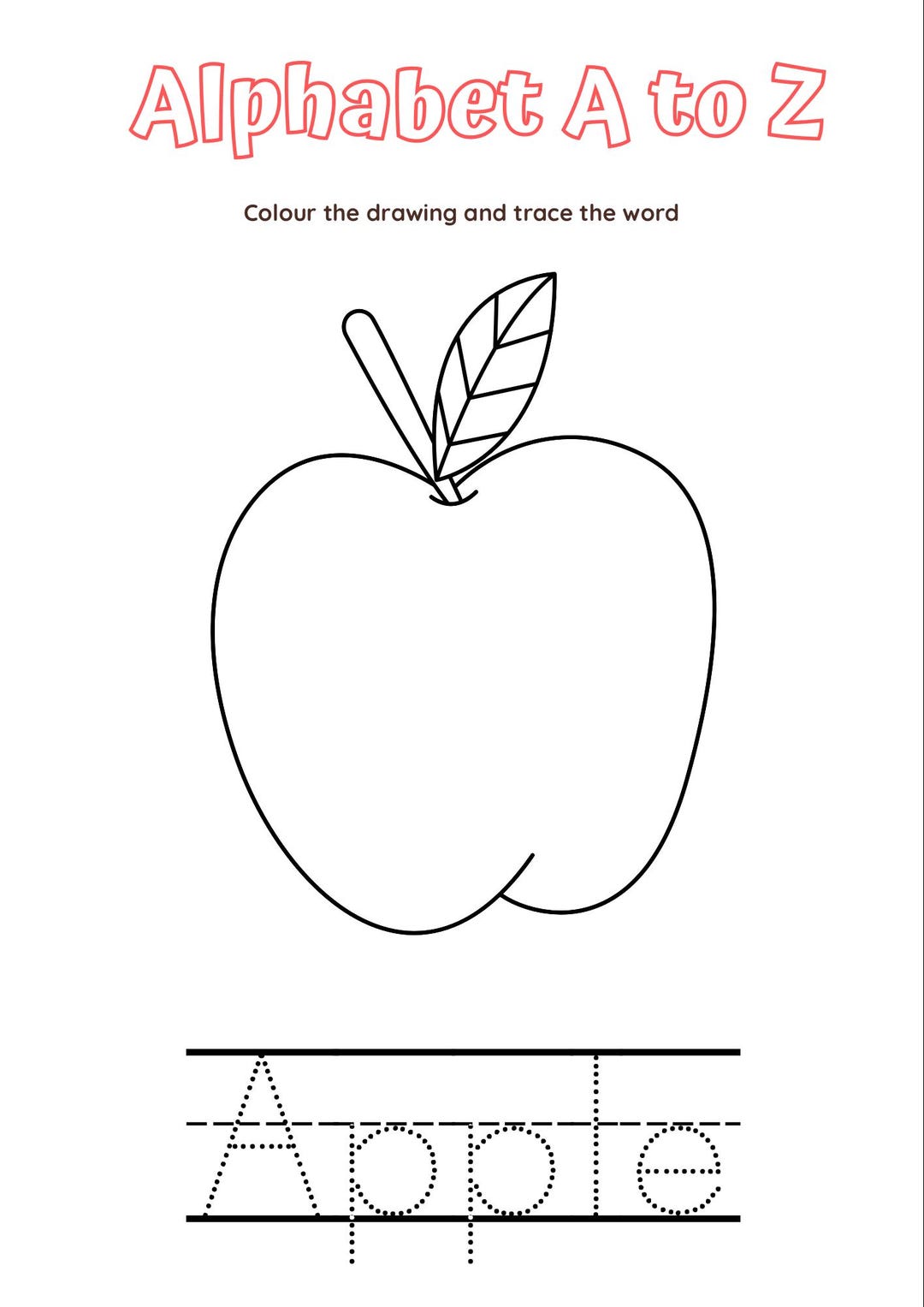 Alphabet A-Z Coloring & Tracing Worksheets | 26 Page Printable ...