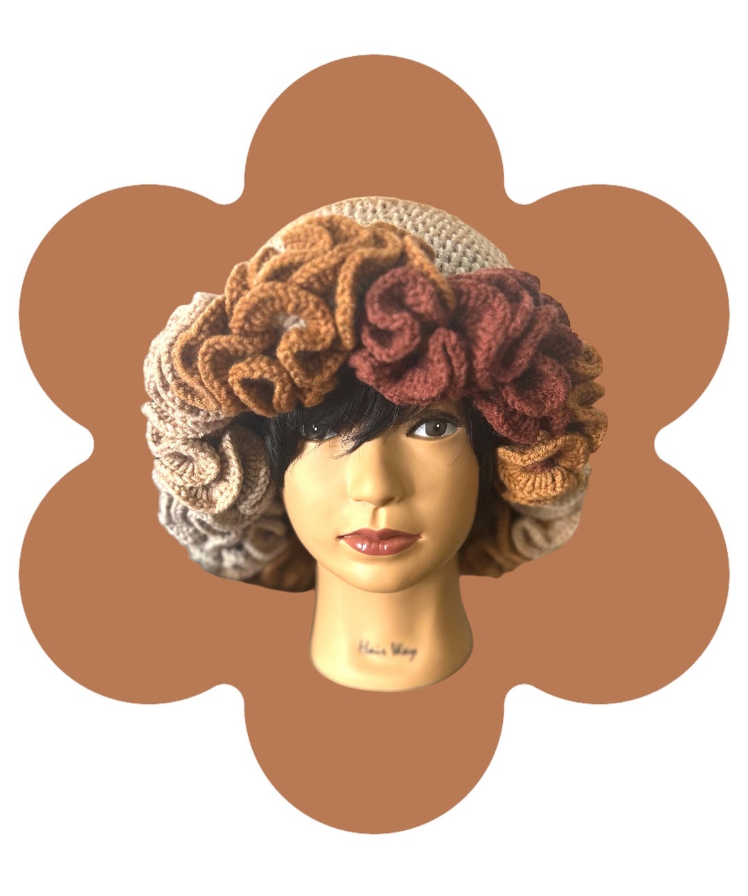 Crochet Ruffle Bucket Hat Pattern: Trendy Beanie (PDF Digital Download ...