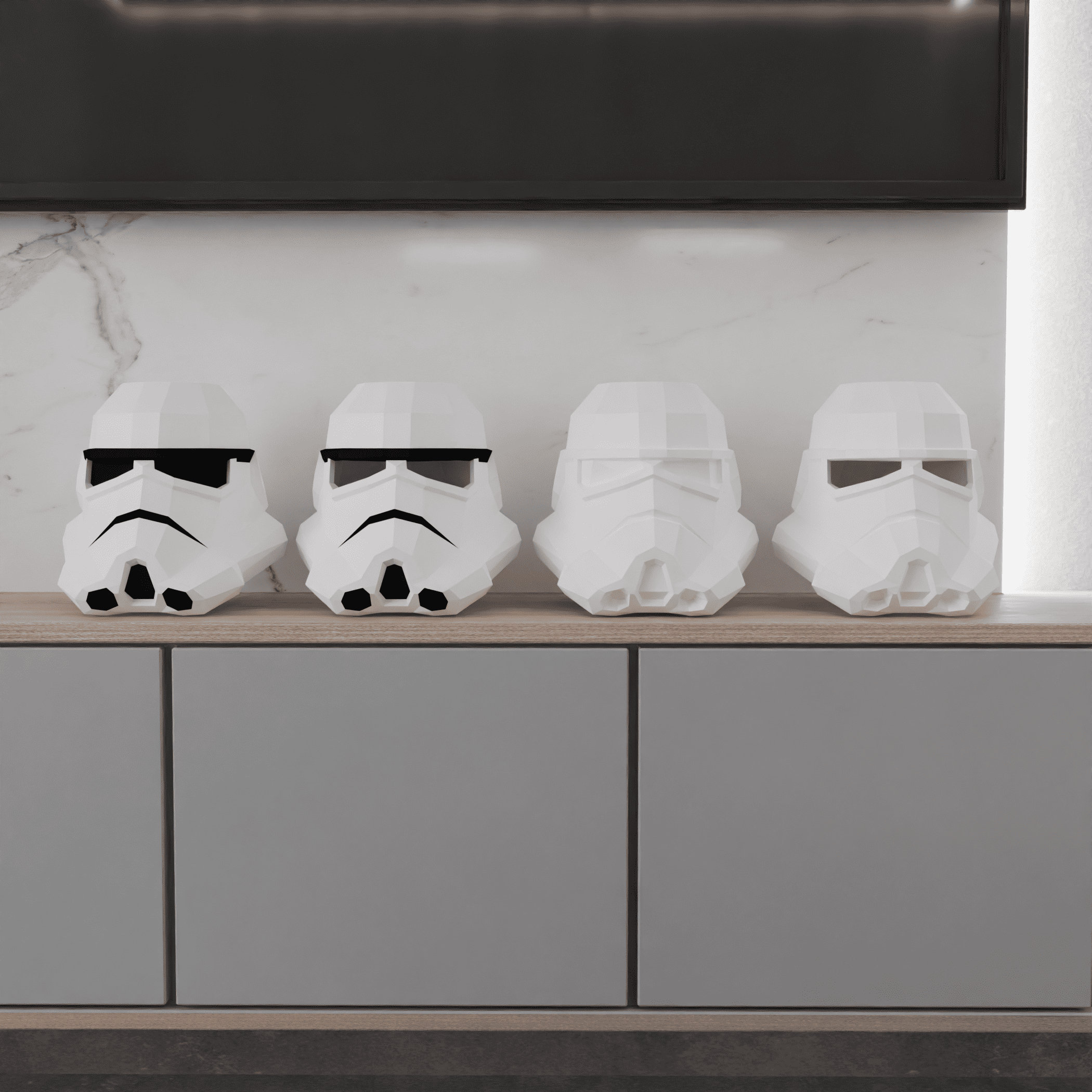 Stormtrooper Helmet Papercraft Template, Imperial Star Wars ...