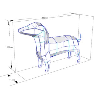 Dachshund Papercraft Template, Minimalist Low Poly Dog, SVG, DXF, PDF ...
