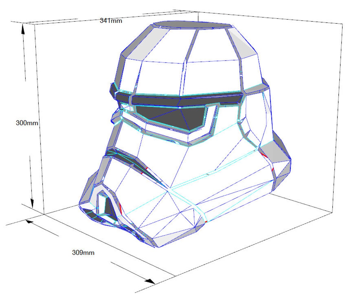 Stormtrooper Helmet Papercraft Template Imperial Star Wars - Etsy Canada