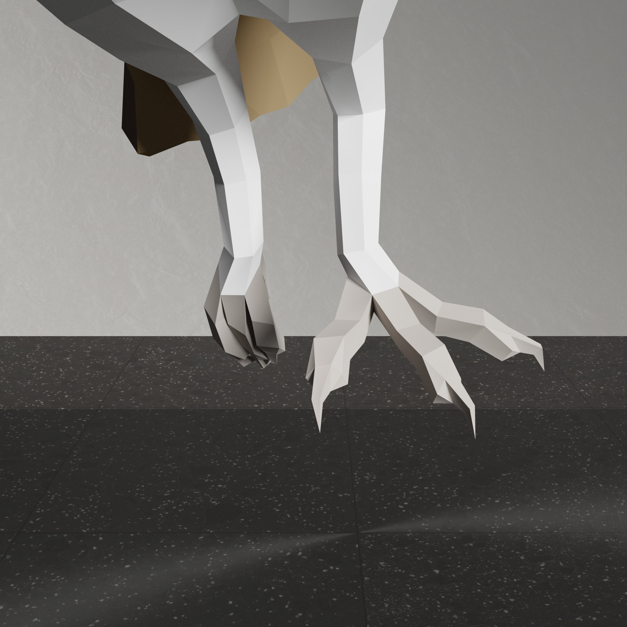 Flying Owl Papercraft Template, Abstract Low Poly Owl Paper Model ...