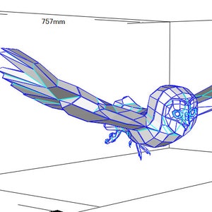Flying Owl Papercraft Template, Abstract Low Poly Owl Paper Model ...