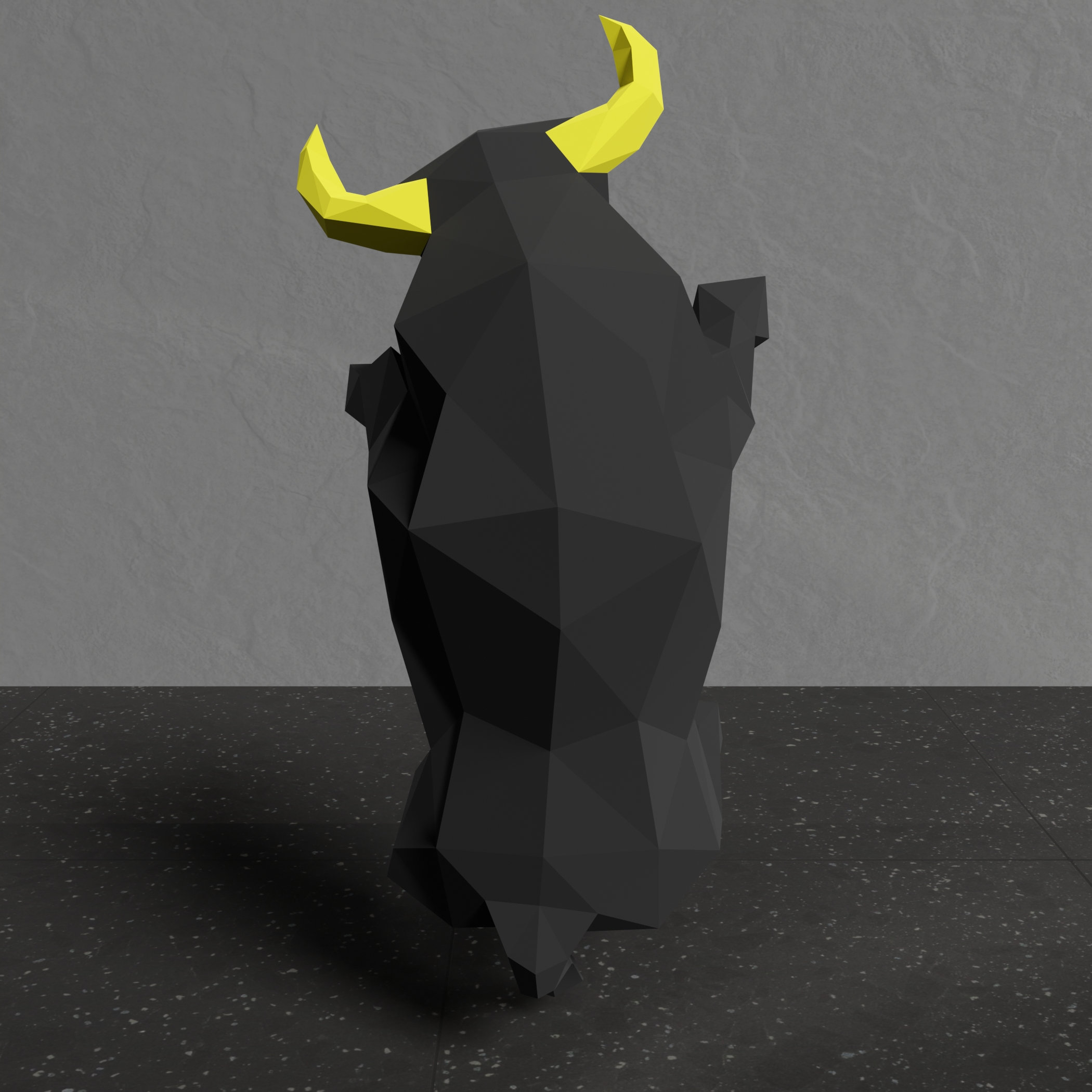 Bull Papercraft Template, 3d Low Poly Bull Papercraft, Make It With ...
