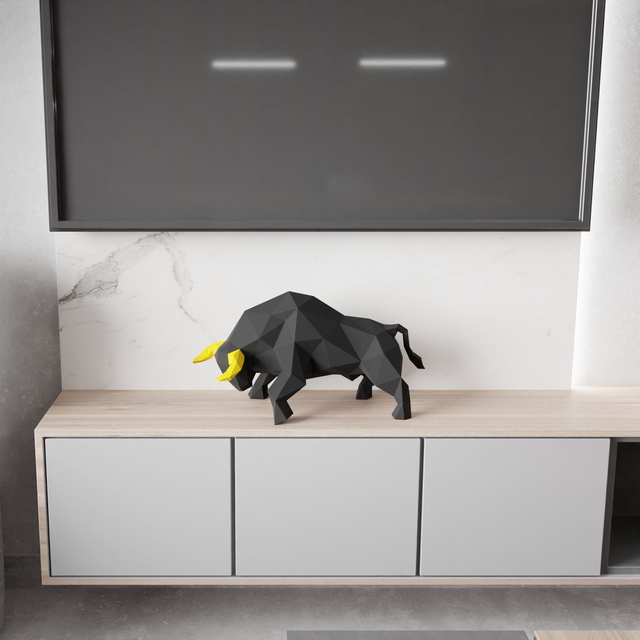 Bull Papercraft Template, 3d Low Poly Bull Papercraft, Make It With ...