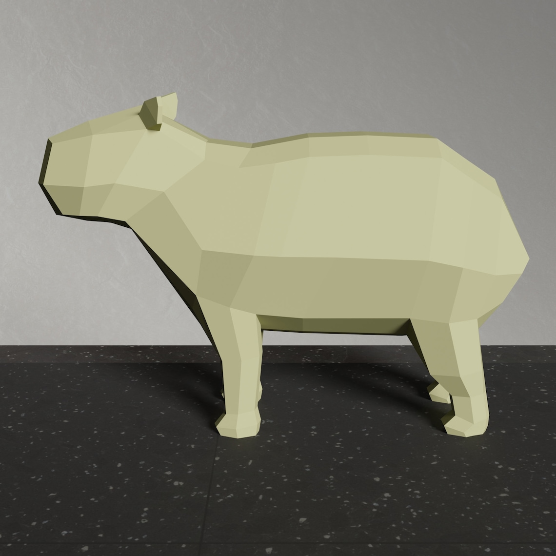 Capybara Papercraft Template Abstract Low Poly Rodent SVG - Etsy Ireland