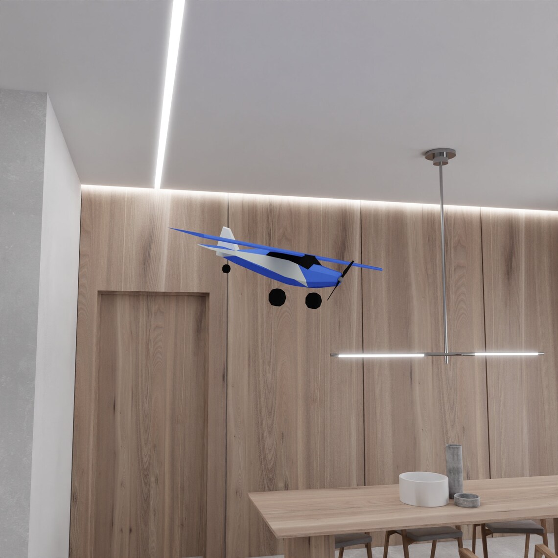 Plane Papercraft Template, Tail Drager/bush Plane 3d Model , Abstract ...