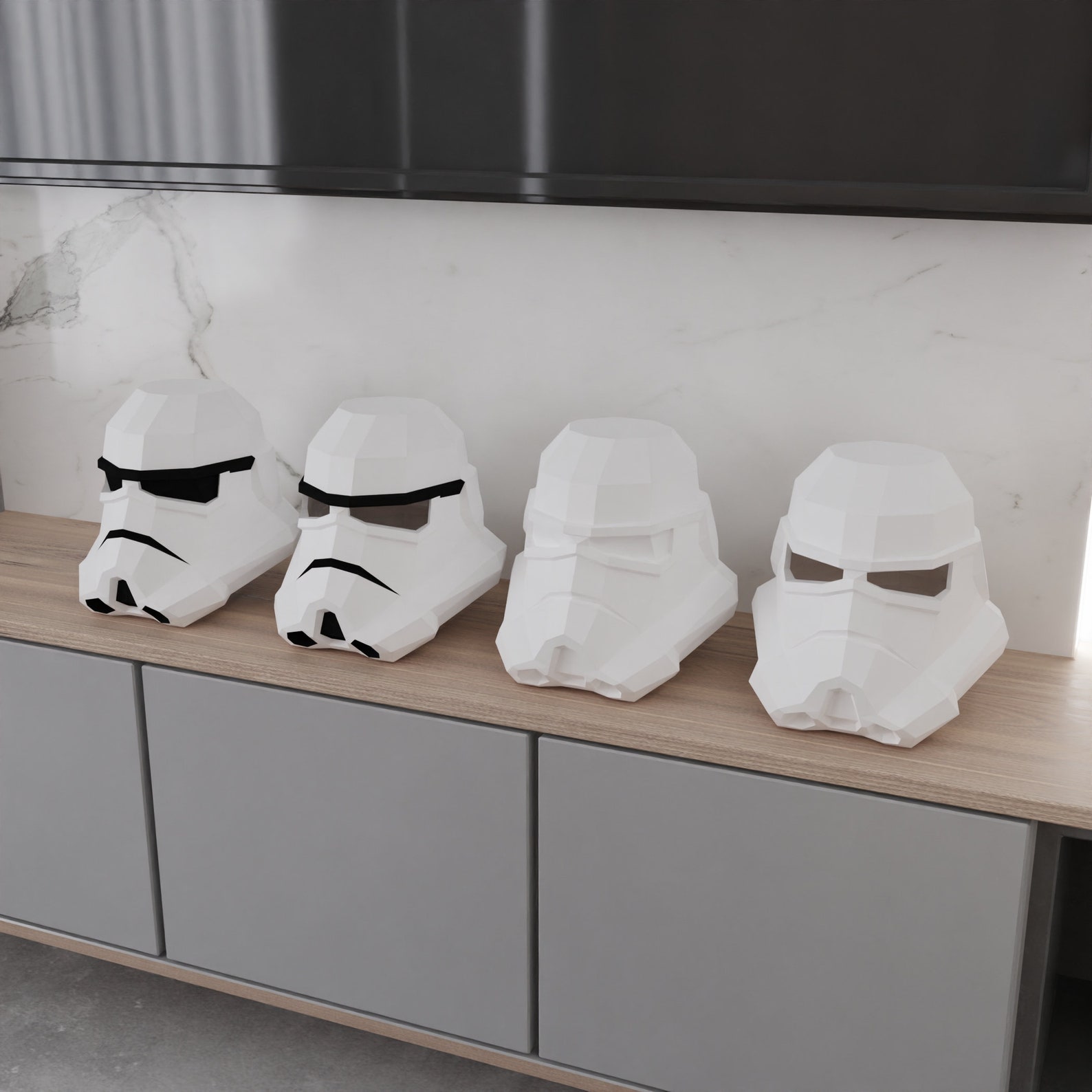 Stormtrooper Helmet Papercraft Template, Imperial Star Wars ...