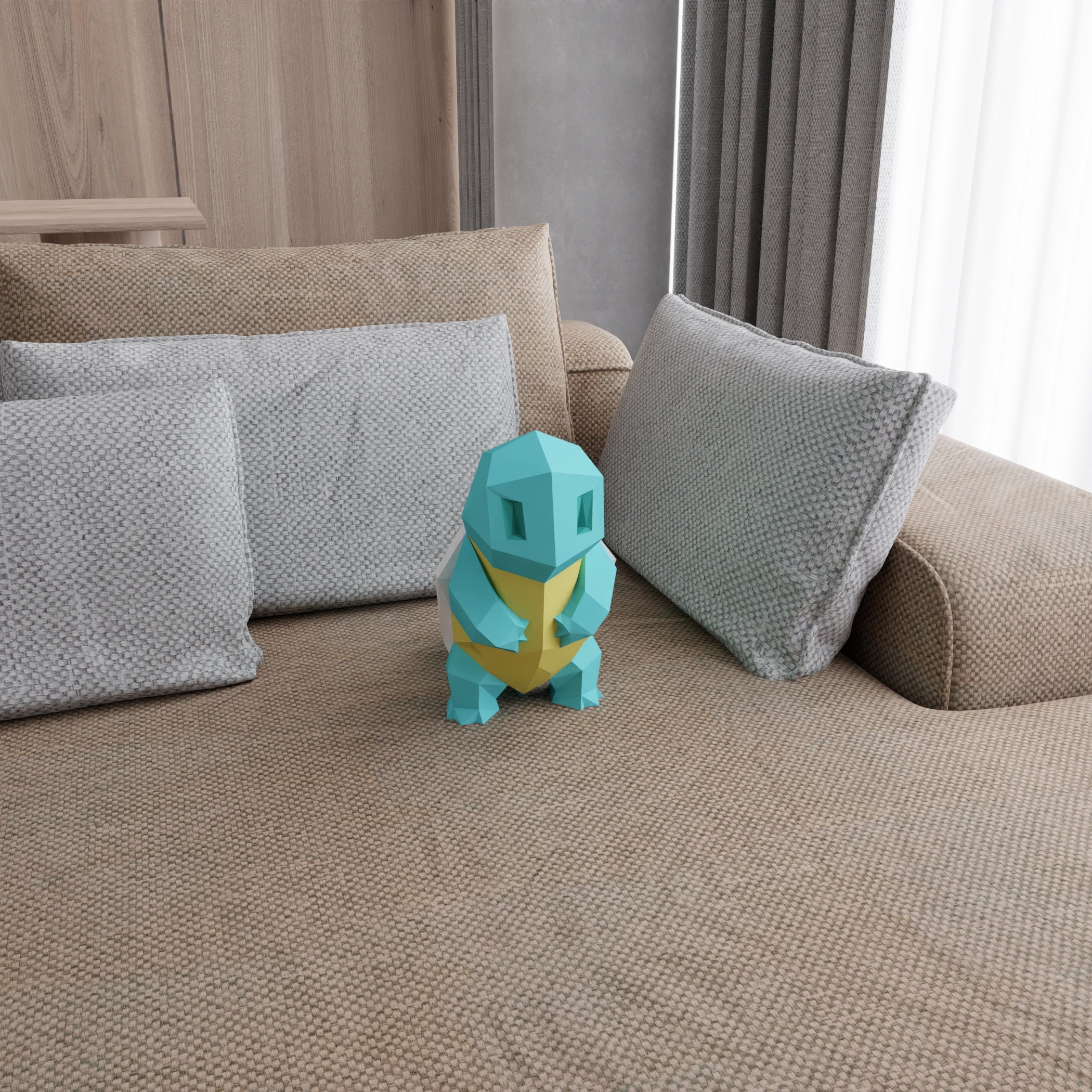 Squirtle Pokémon Papercraft Template, Abstract Low Poly Pokemon 3d ...