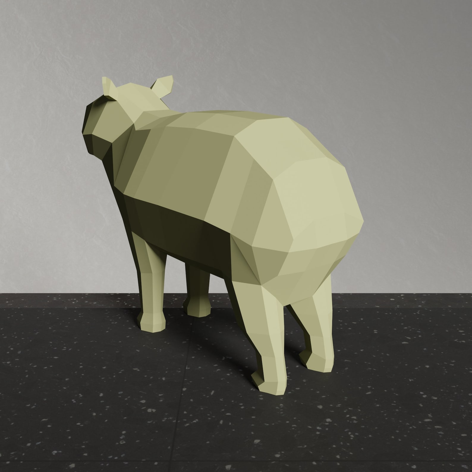 Capybara Papercraft Template, Abstract Low Poly Rodent, SVG, DXF, PDF ...