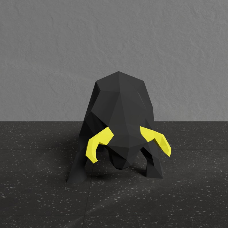 Plantilla de papercraft de toro, papercraft de toro de baja poli 3d ...