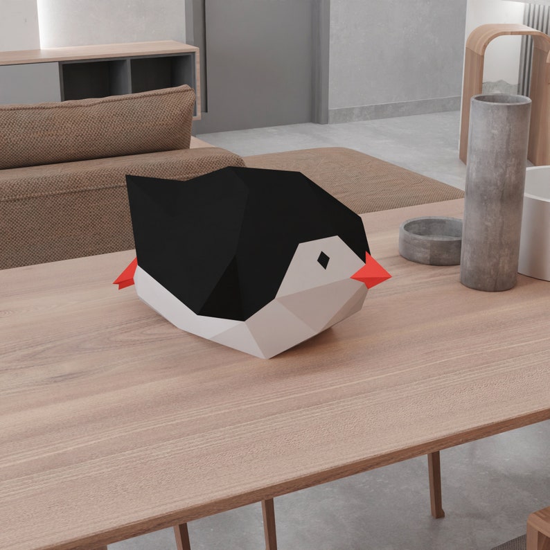 Sliding Penguen Papercraft Template, Make Your Own Cute Penguen via ...