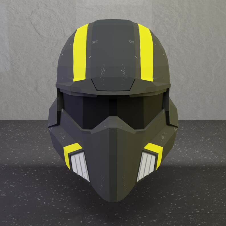 Helldivers 2 Tactical Helmet B-01 Papercraft Template, Gray Helmet From ...