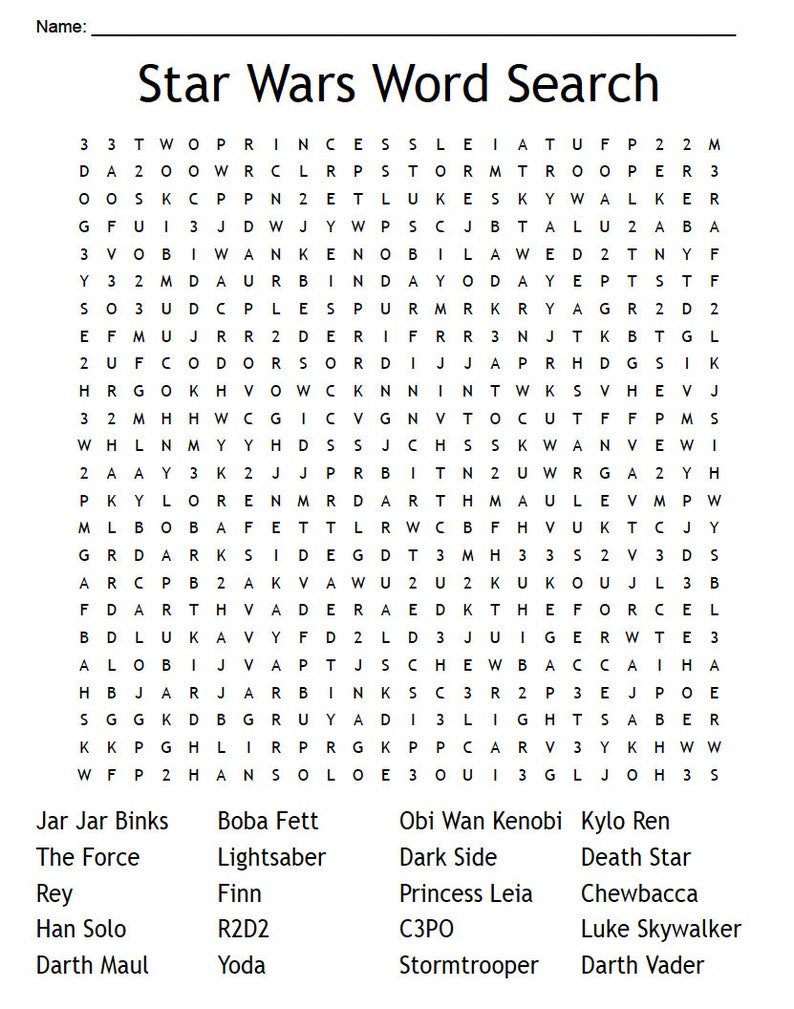 Movie Theme Word Search With Answers | Printable Puzzle Games | Games ...