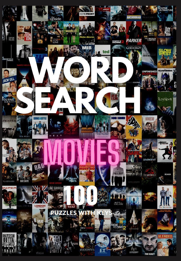Movie Theme Word Search With Answers | Printable Puzzle Games | Games ...