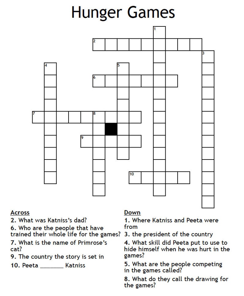 Movie Theme Crossword Puzzles With Answers | Printable Puzzle Games ...