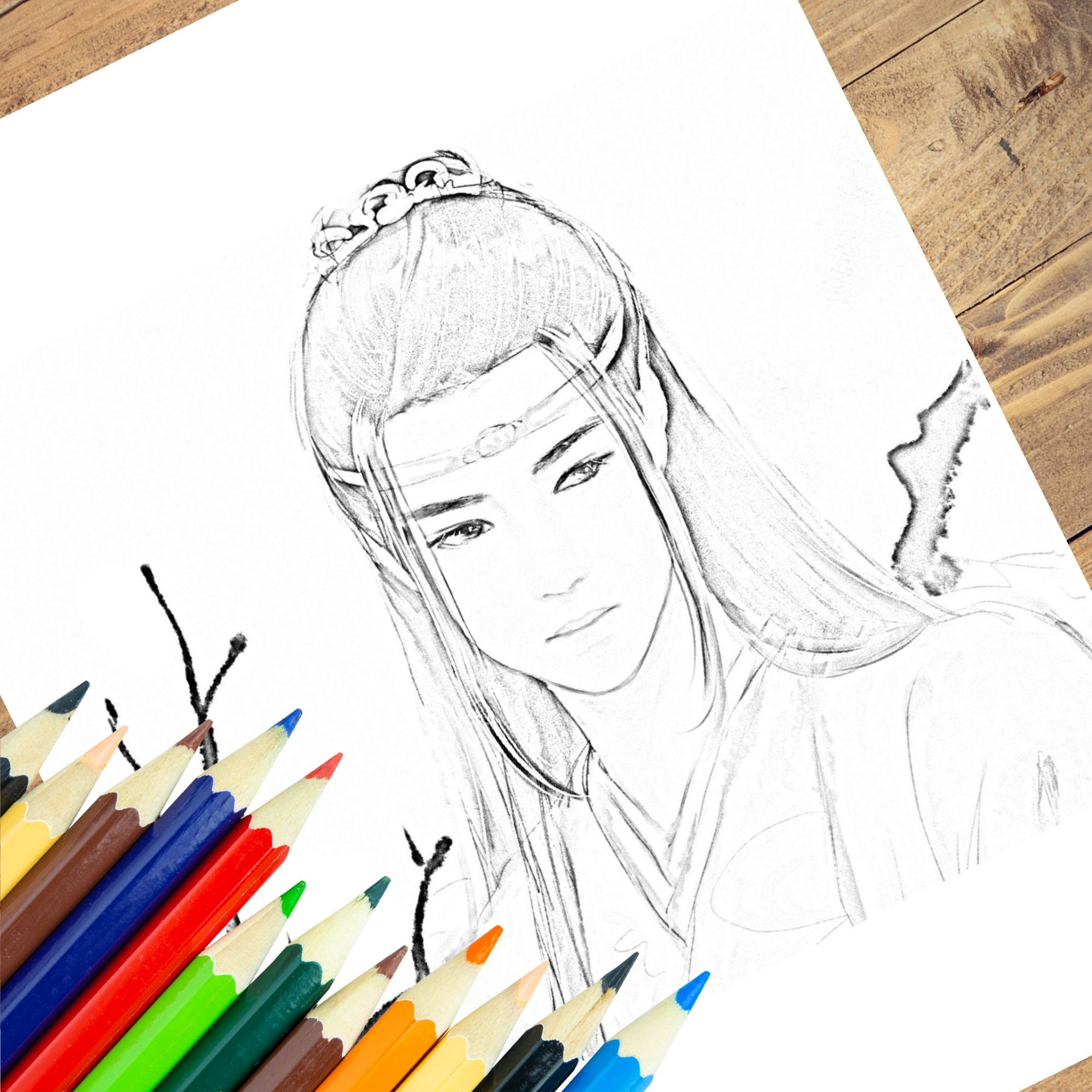 The Untamed Coloring Book Pages Xiao Zhan and Wang Yibo Fanart and ...