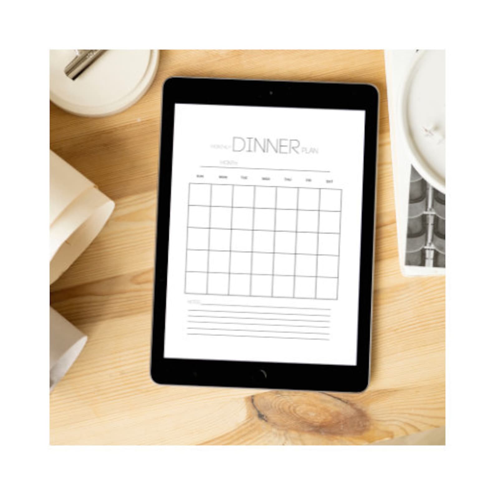EDITABLE Minimalist Monthly Meal Planner, Daily Planner, Printable ...