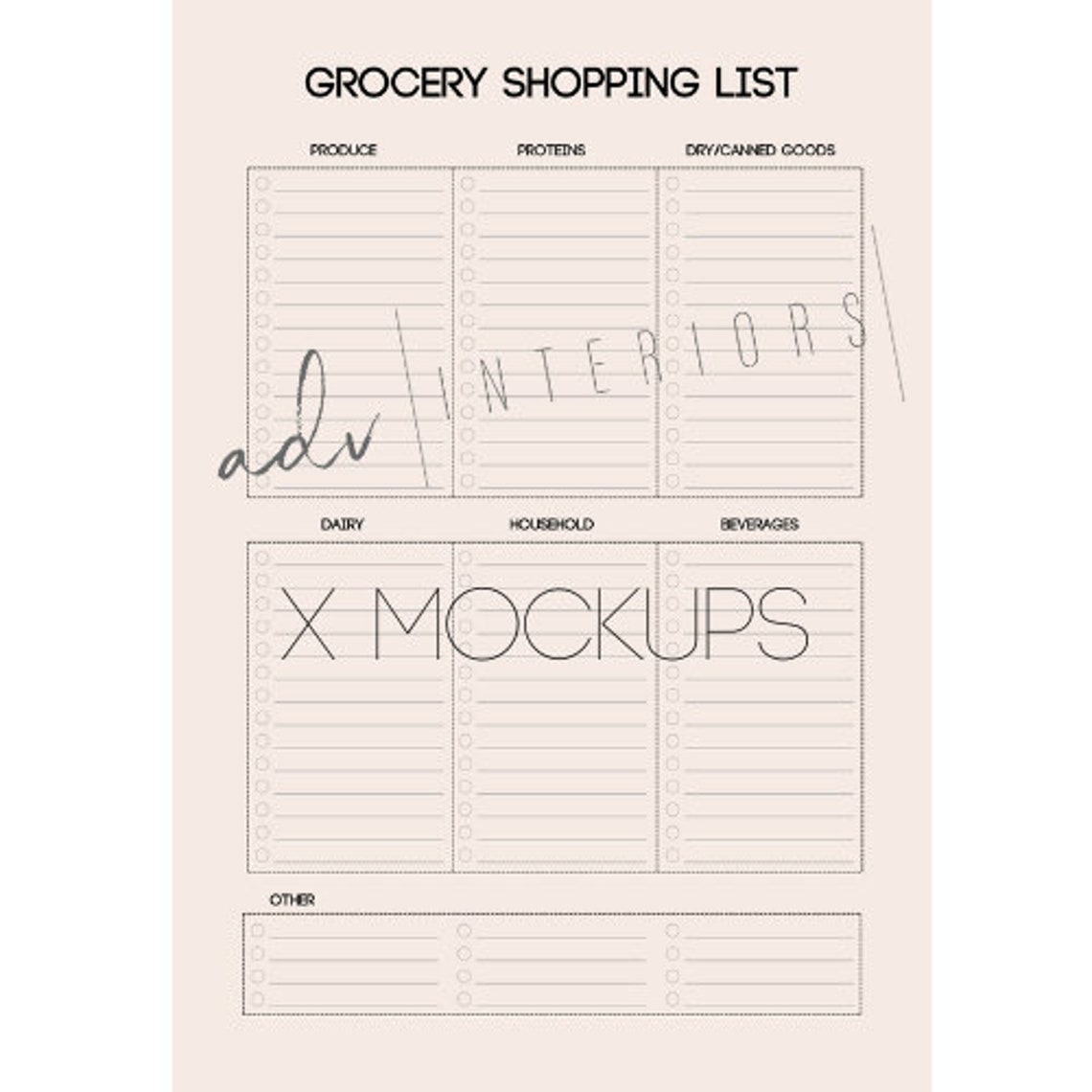 EDITABLE Grocery List for Meal Plan, Grocery Planning Template, Blank ...