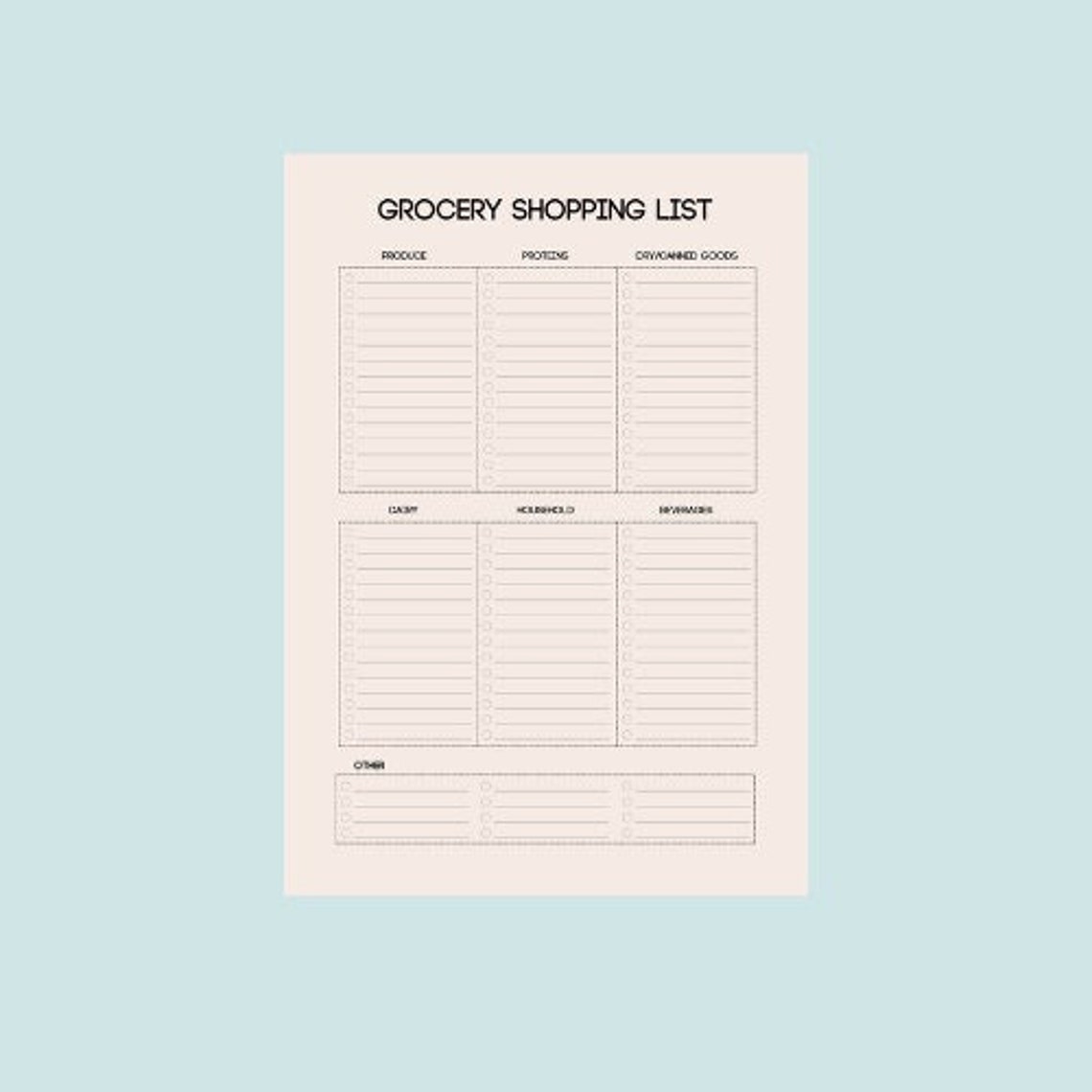 EDITABLE Grocery List for Meal Plan, Grocery Planning Template, Blank ...