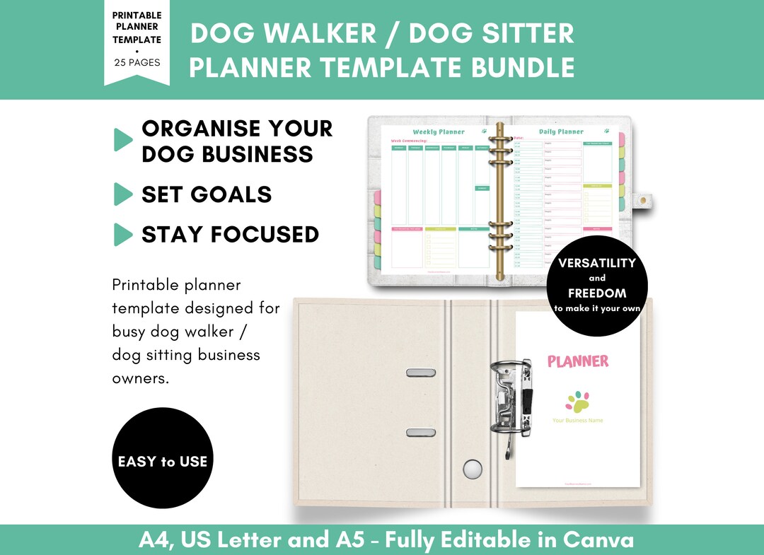 Dog Walking Business Planner Bundle | Dog Walking Forms | Dog Walker ...