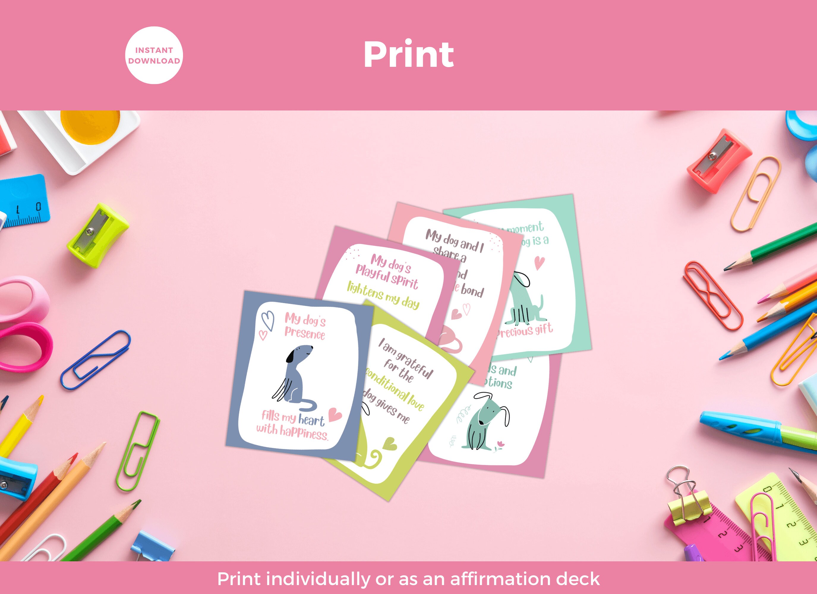 54 Printable Affirmation Cards Affirmation Deck Dog Affirmation Cards ...