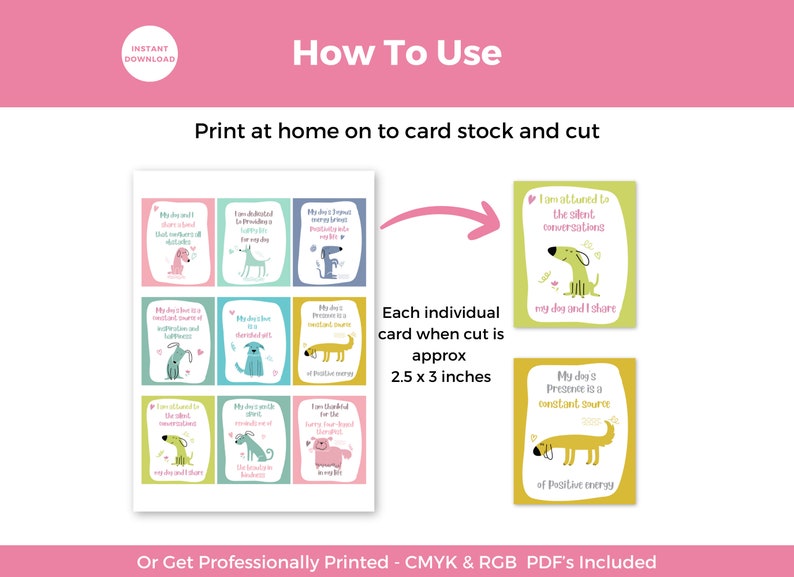 54 Printable Affirmation Cards Affirmation Deck Dog Affirmation Cards ...