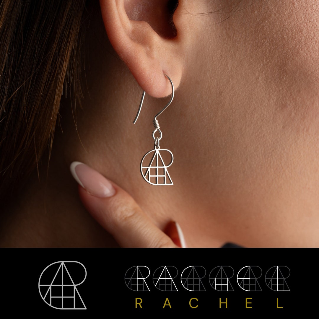 Personalized One of a Kind Name Logo Earrings, Unique Design Custom ...