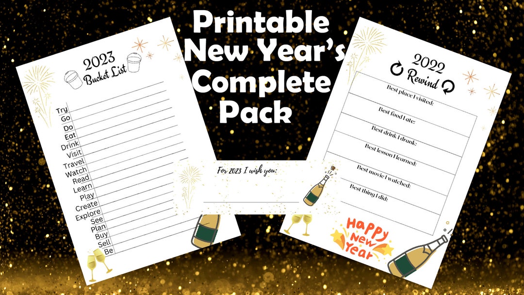 New Year's Complete Pack | New Year's Bucket List | Previous Year ...