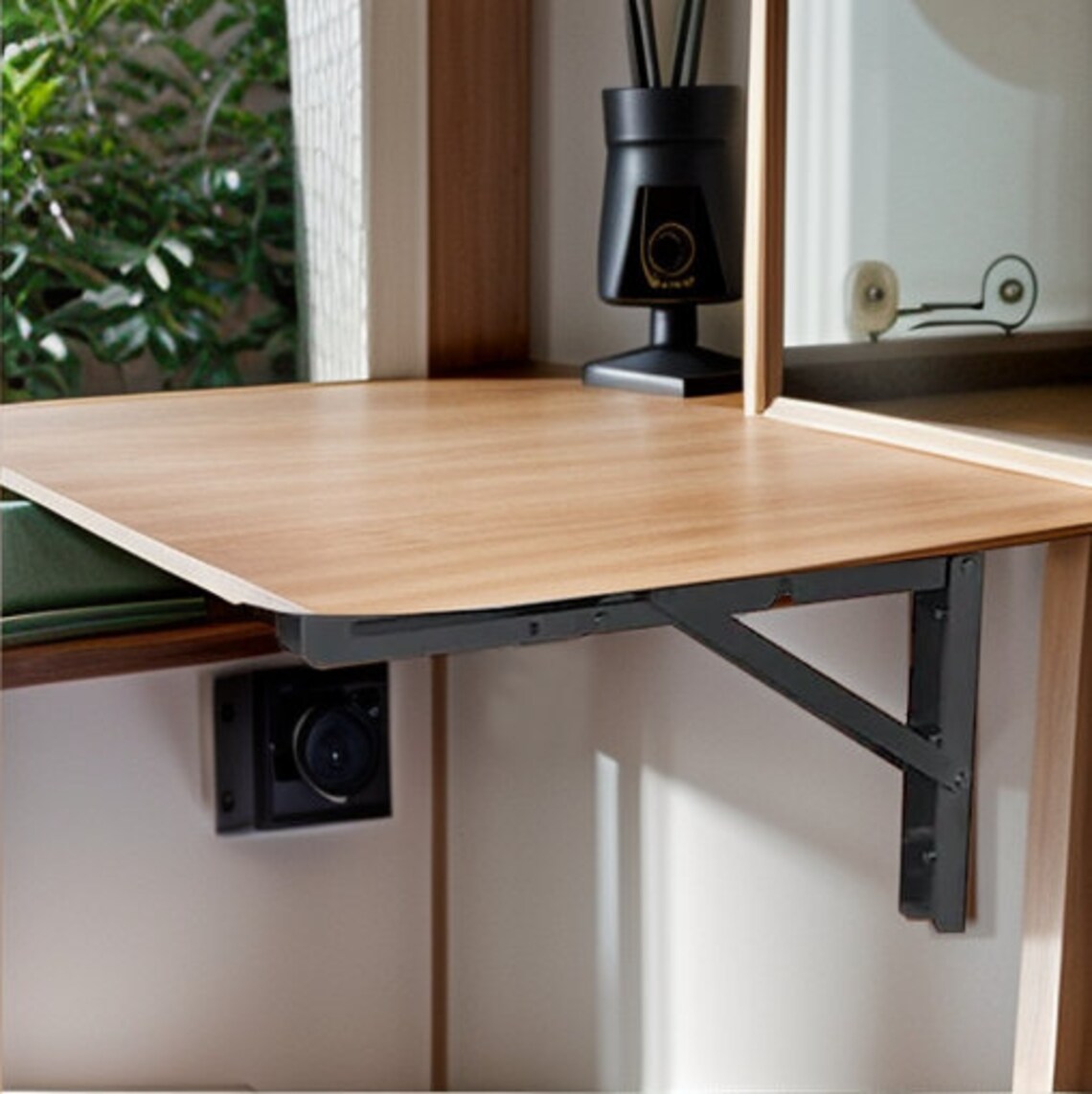 Wood Floating Desk, Folding Desk, Floating Corner Desk, Modern Floating ...