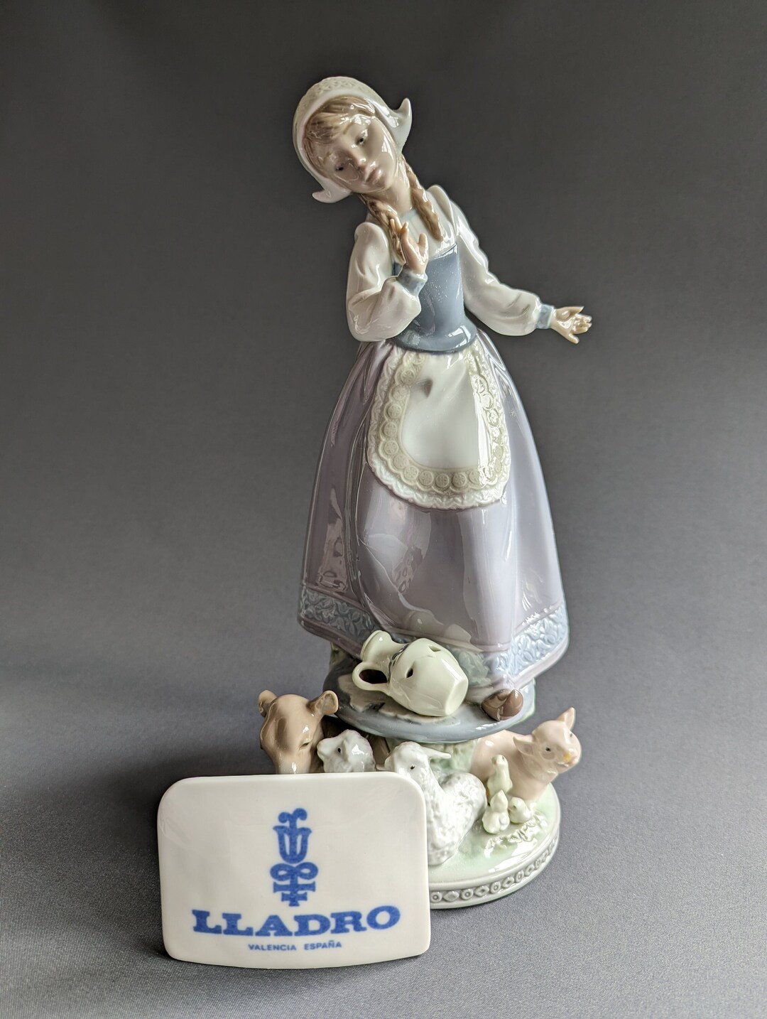 Rare Retired Vintage Milkmaid Porcelain Figurine by Lladro #5798 Signed ...