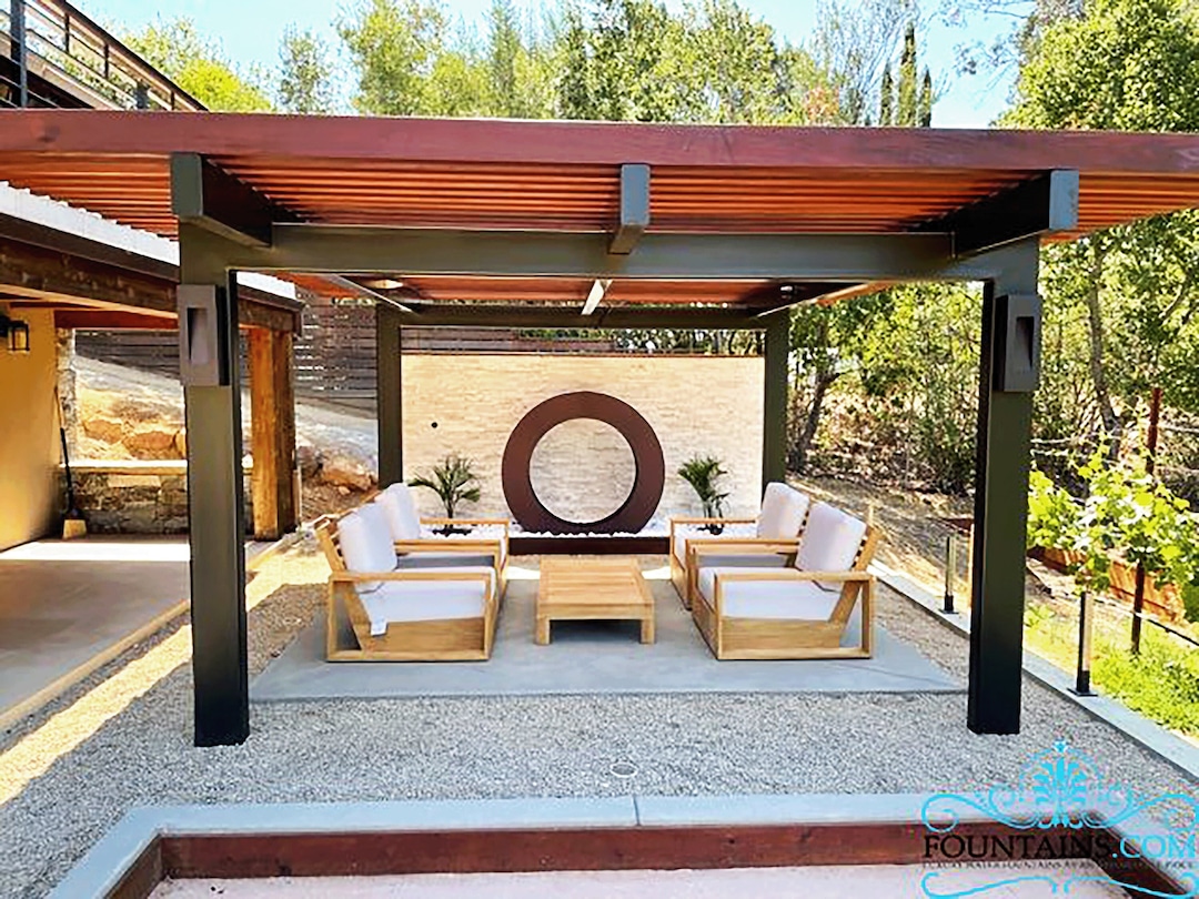 Rain Circle Fountain – Modern Outdoor Rain Water Feature for Garden ...