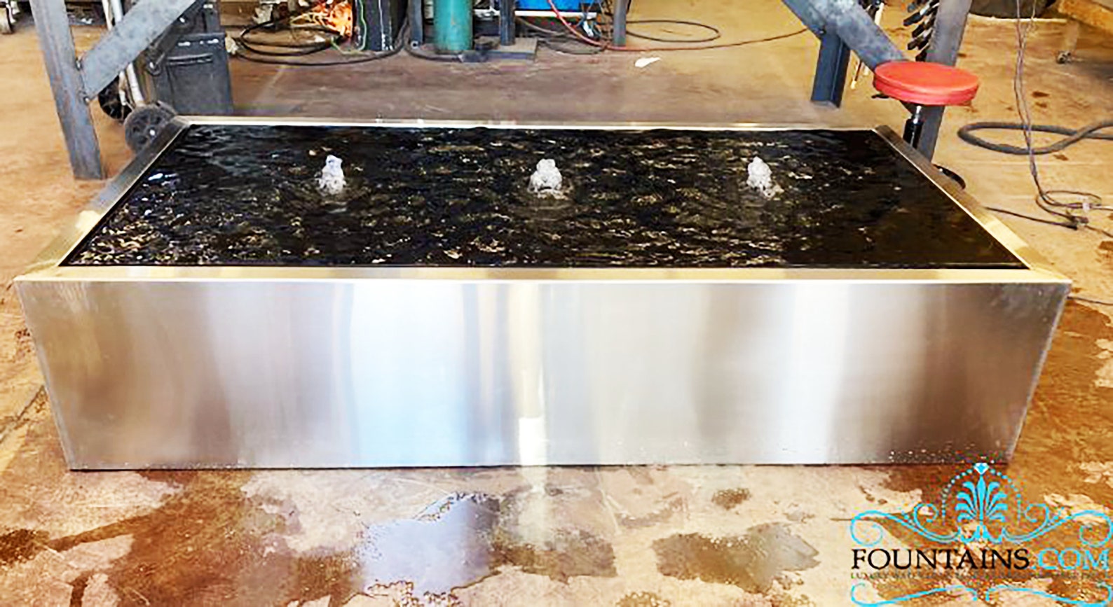 Stainless Steel Reflection Pool Fountain – Modern Architectural Indoor ...