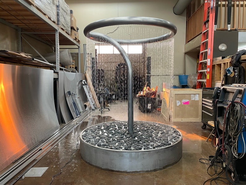 Artistic Rain Shower Fountain - Modern Outdoor Water Feature for ...