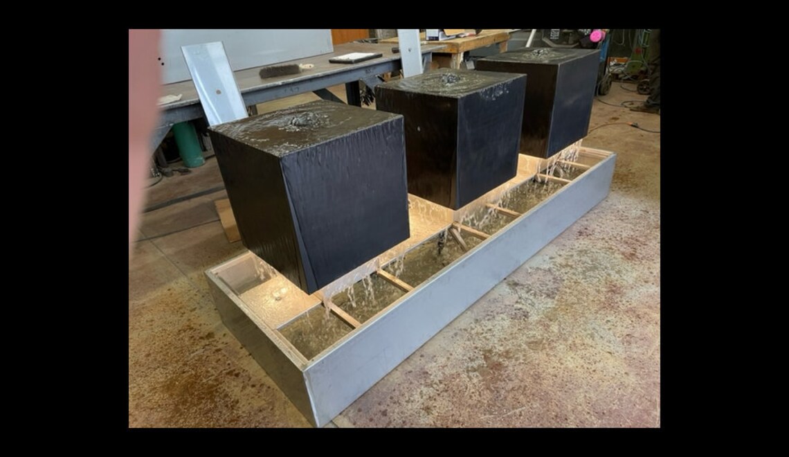 Triple Floating Cube Water Feature Fountain Indoor Water Fountain ...