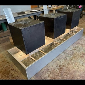 Triple Floating Cube Water Feature Fountain Indoor Water Fountain ...