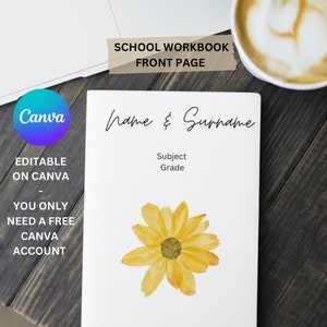 School Book Cover Template , Labels, by Grade, Printable PDF, Digital ...