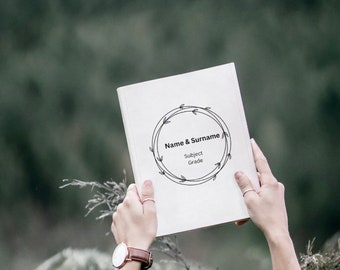 School Book Cover Template , Labels, by Grade, Printable PDF, Digital ...