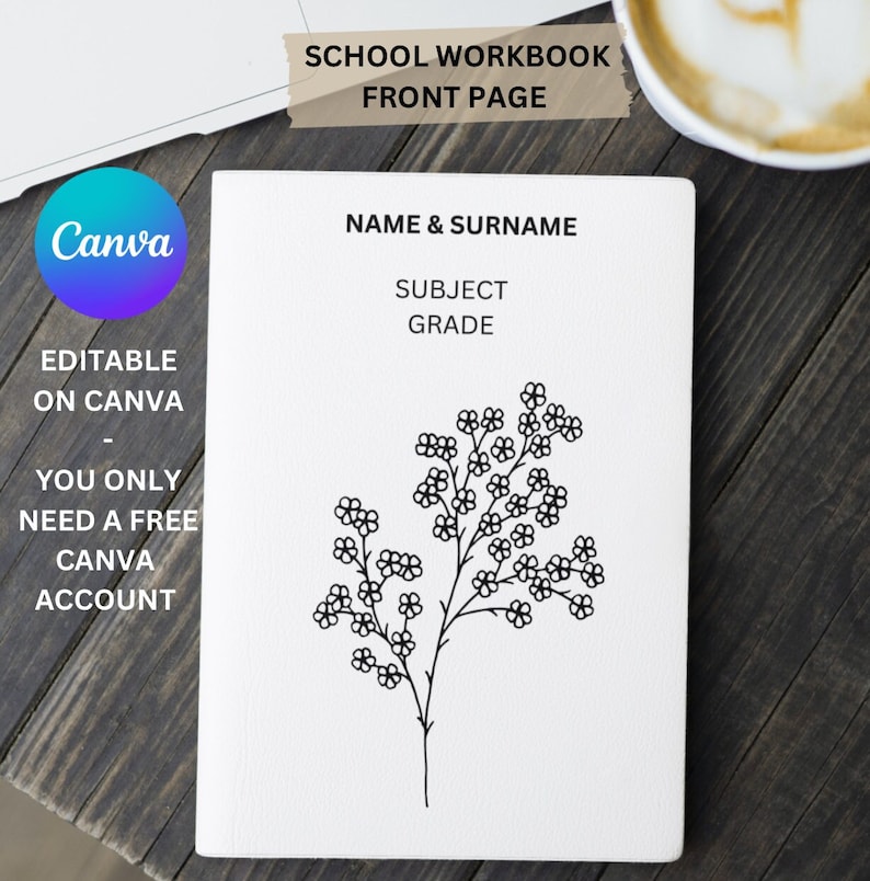 School Book Cover Template , Labels, by Grade, Printable PDF, Digital ...
