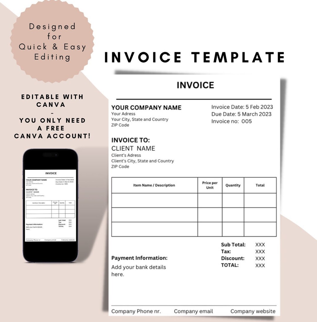 Invoice, Order Form, Template, Minimalist / Invoice Form, Order Form ...